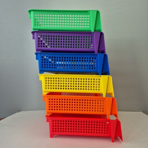 Unbranded | Office | 6 Pack Rainbow Colorful Plastic Stackable Storage ...